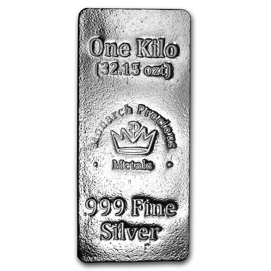 1 kilo Silver Bar - Monarch Precious Metals | Monarch Precious Metals ...