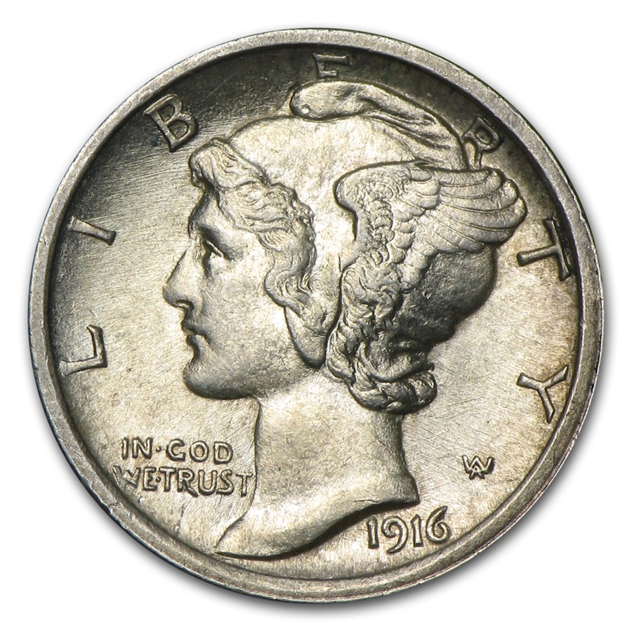 1916 (None) Phil Mercury Dime Mercury Value - APMEX