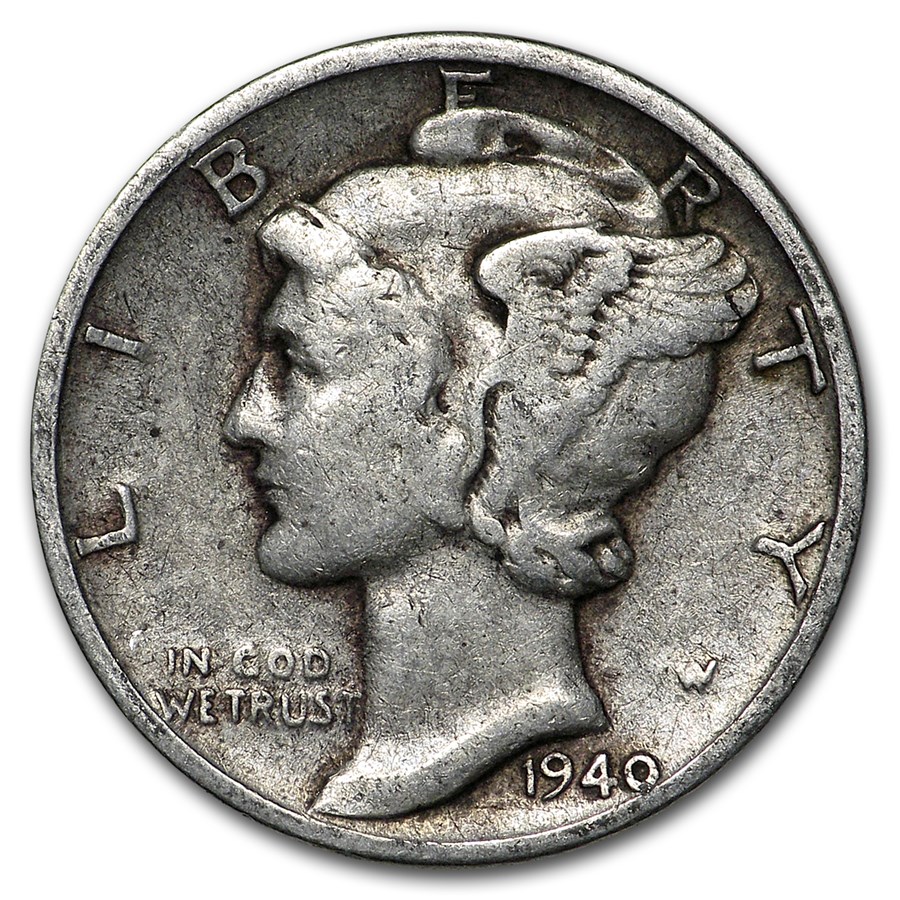 Buy 1940 Mercury Dime Good/VF Coin Online | Mercury Dimes (1916 - 1945 ...