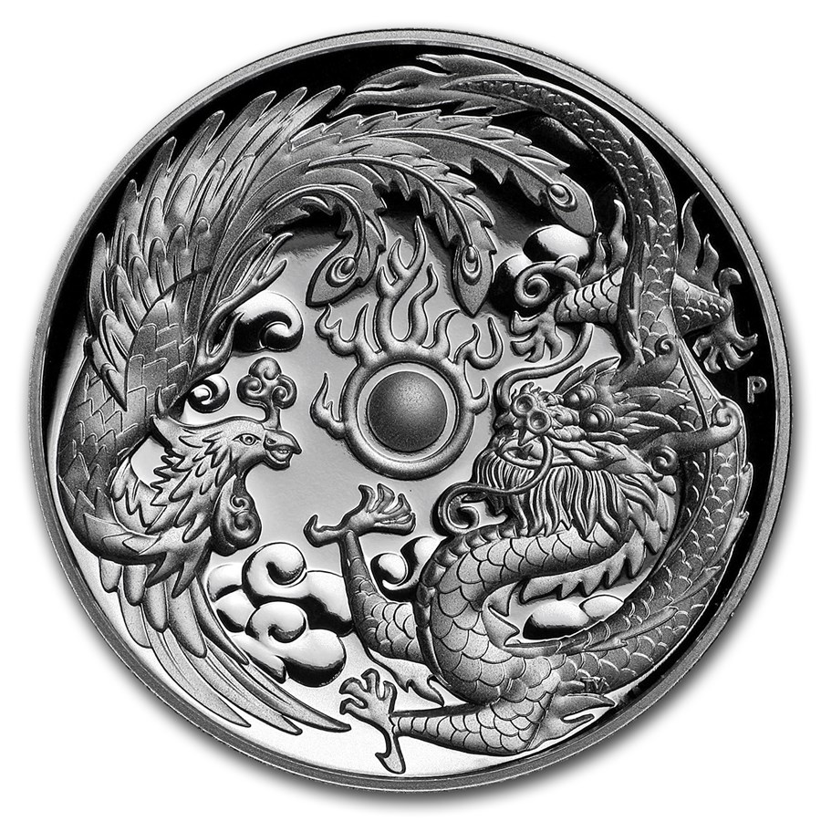 Buy 2017 AUS 1 oz Silver Dragon & Phoenix Proof (HR, w/ Box & COA) Coin ...
