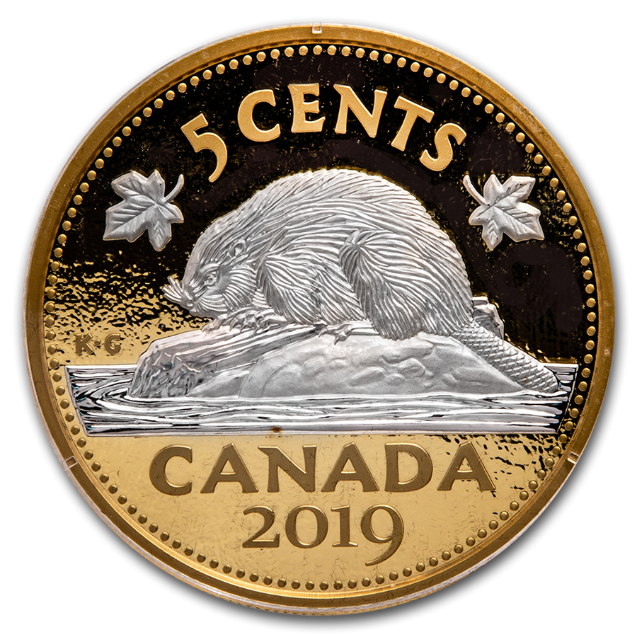 2019 Canada 5 oz Ag $1 Big Coin Series Beaver (5-Cent Coin) For Sale ...