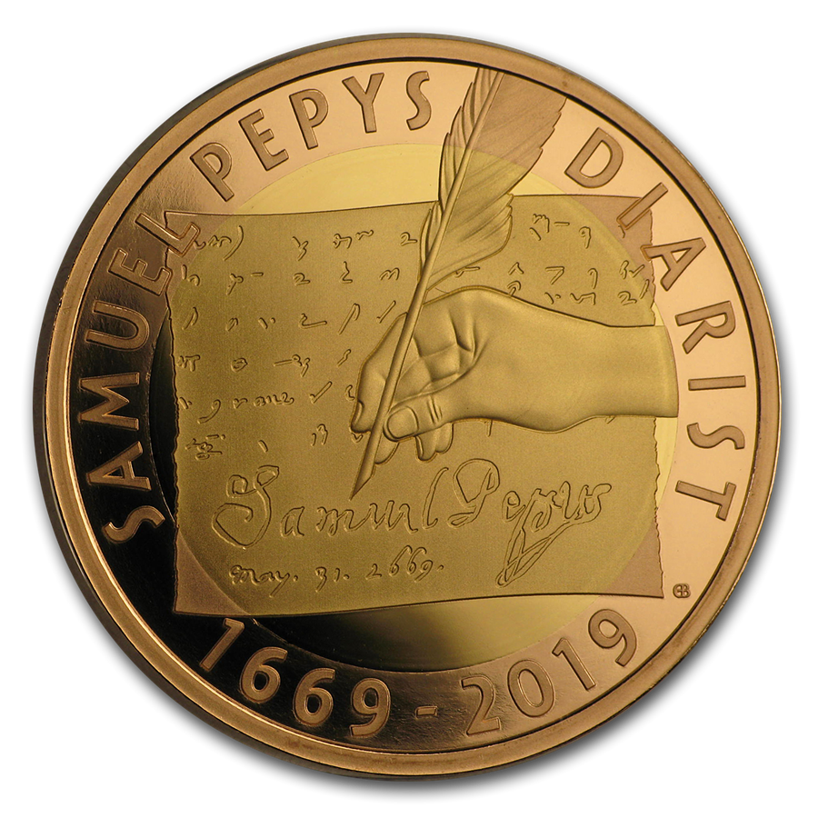 2019 Great Britain £2 Gold Samuel Pepys Diary Entry Proof For Sale ...