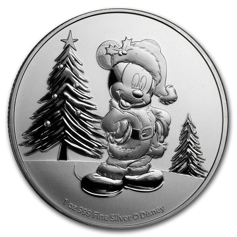 2019 1 oz Silver Disney Mickey Mouse Christmas Coins | Disney Coin ...