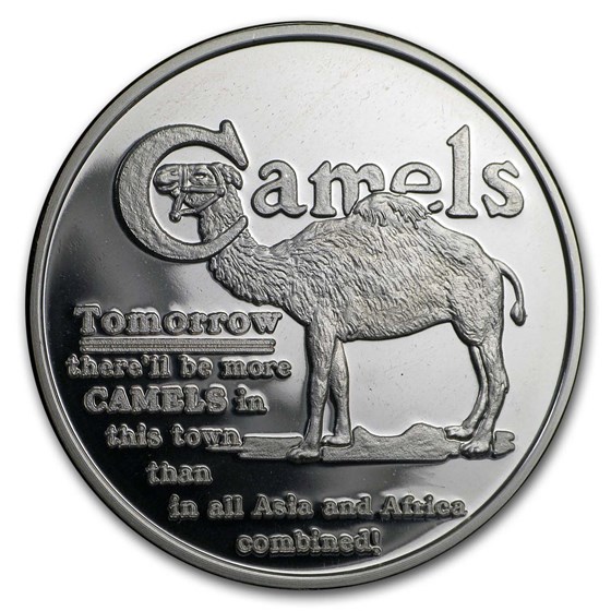 1 oz Silver Round - CAMEL Cigarettes Mascot (Random Motif) Round For ...