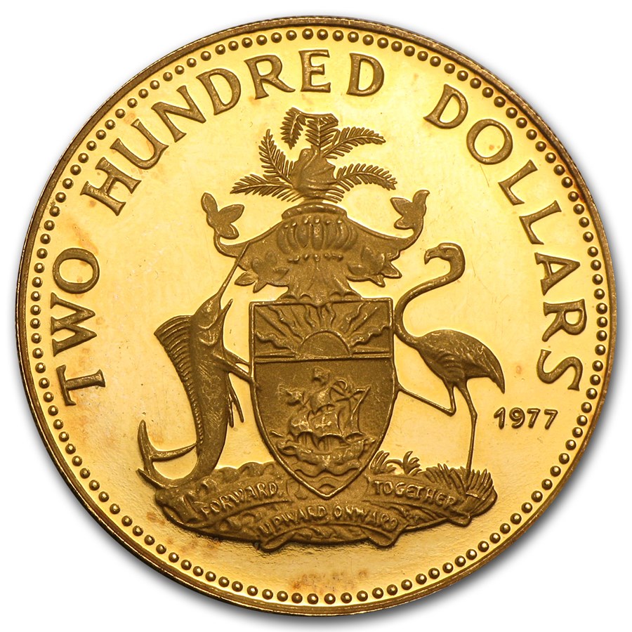 1973-1977 Bahamas Gold $200 (Abrasions,AGW .3219) | Gold Coins from ...