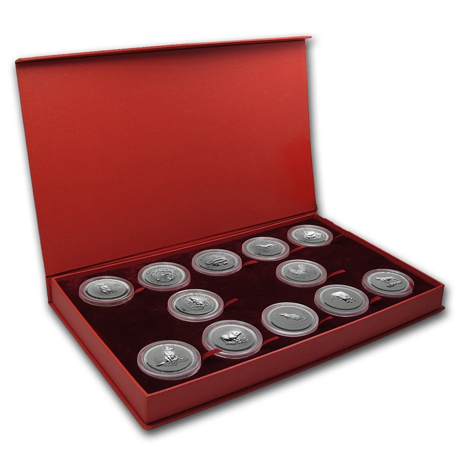 1999-2010 Australia 12-Coin 2 oz Silver Lunar Set BU (Series I) | Perth ...