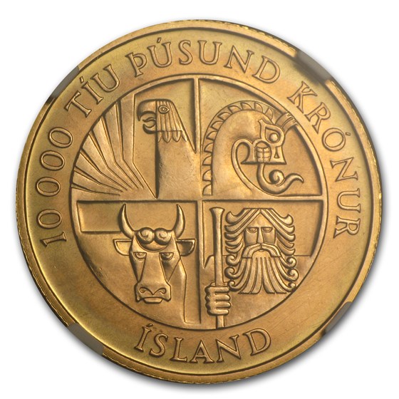 1974 Iceland Gold 10000 Kronur MS-66 NGC | Gold Coins from Iceland | APMEX