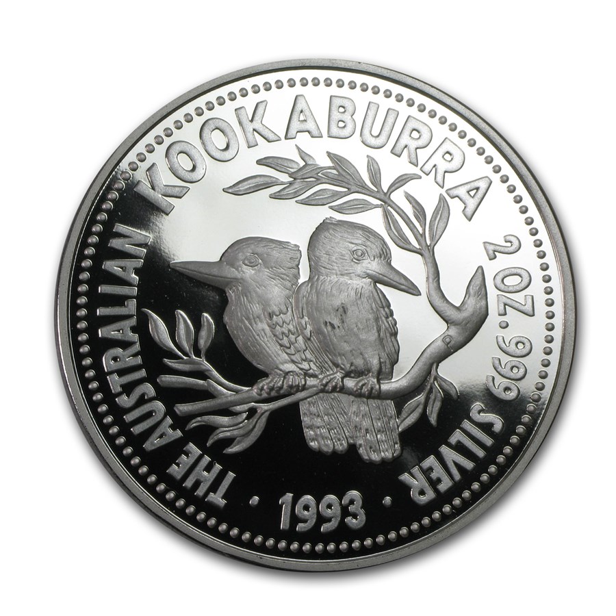 1993 Australia 2 oz Silver Kookaburra Proof | Perth Mint Kookaburra ...
