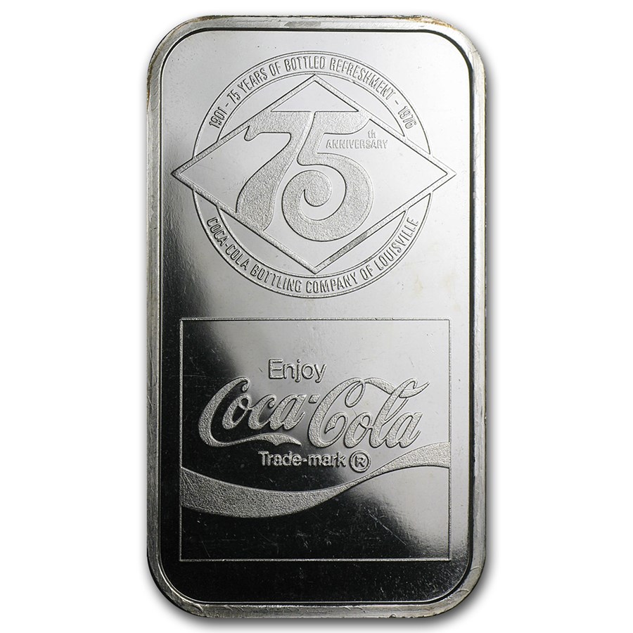 1 oz Silver Bar - Coca Cola (Louisville, KY) | 1 oz (Silver Bars) | APMEX