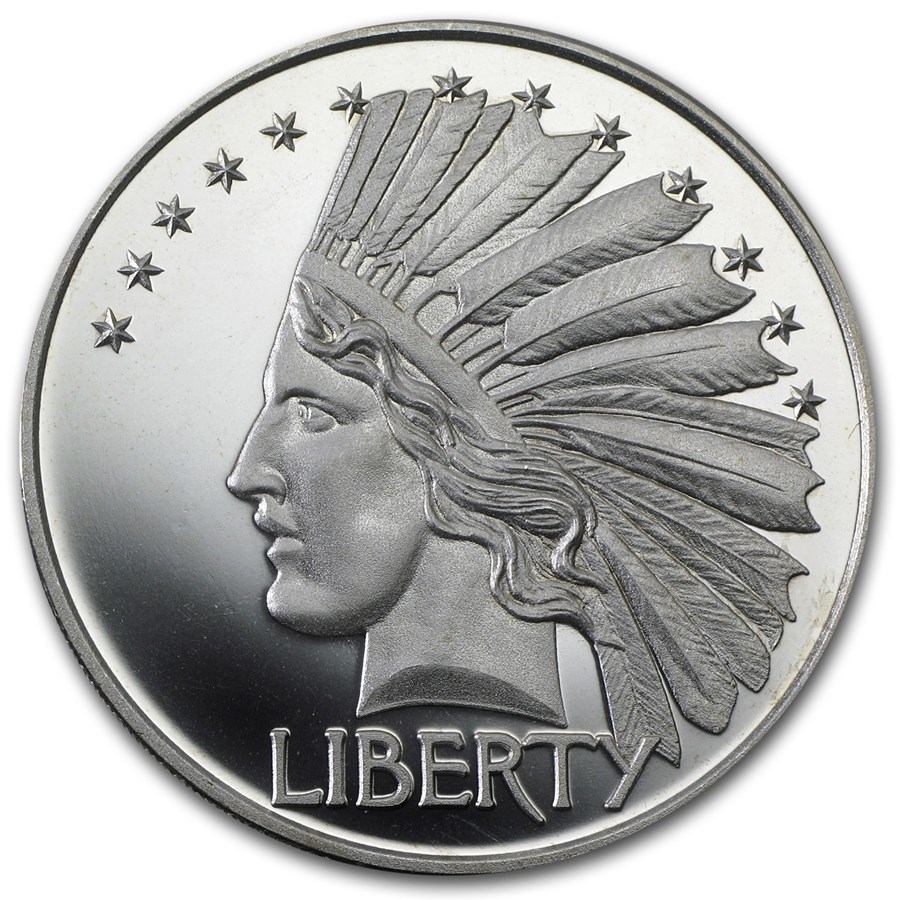 2 oz Silver Round - $10 Indian Head (Replica) | All Other Sizes (Silver ...
