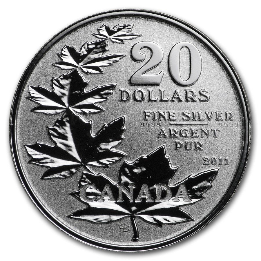 2011 $20 Silver Canadian Maple Leaf Commemorative Coin (w/Coa) | Silver ...