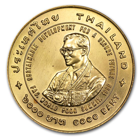 1996 Thailand Gold 6,000 Baht 50th World Food Summit | Gold Coins from ...