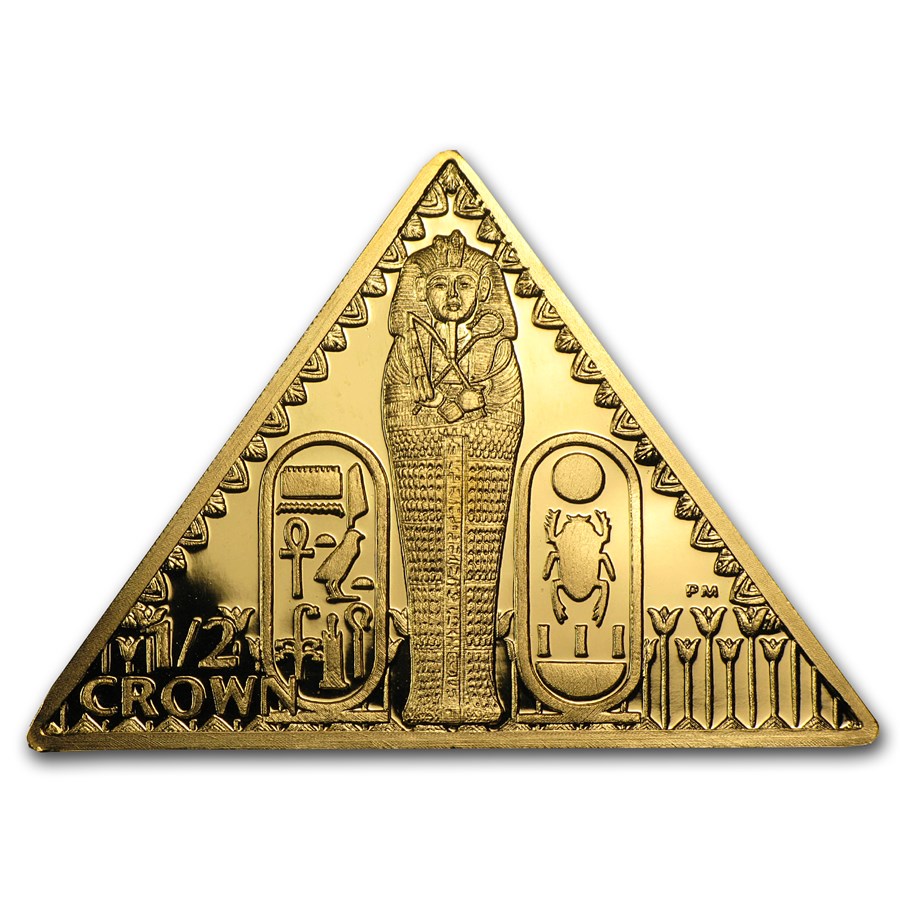Isle of Man 1/2 oz Gold Crown King Tut Triangle Coin | Gold Coins from ...