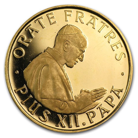 Papal Gold Medal Pope Pius XII (0.250 oz, .900 Fine) | Gold Coins from ...