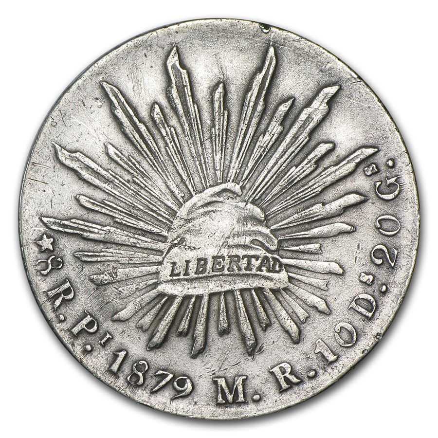 Mexico 1879 Pi MR 8 Reales Silver VF+ | 8 Reales Vintage Mexican Silver ...