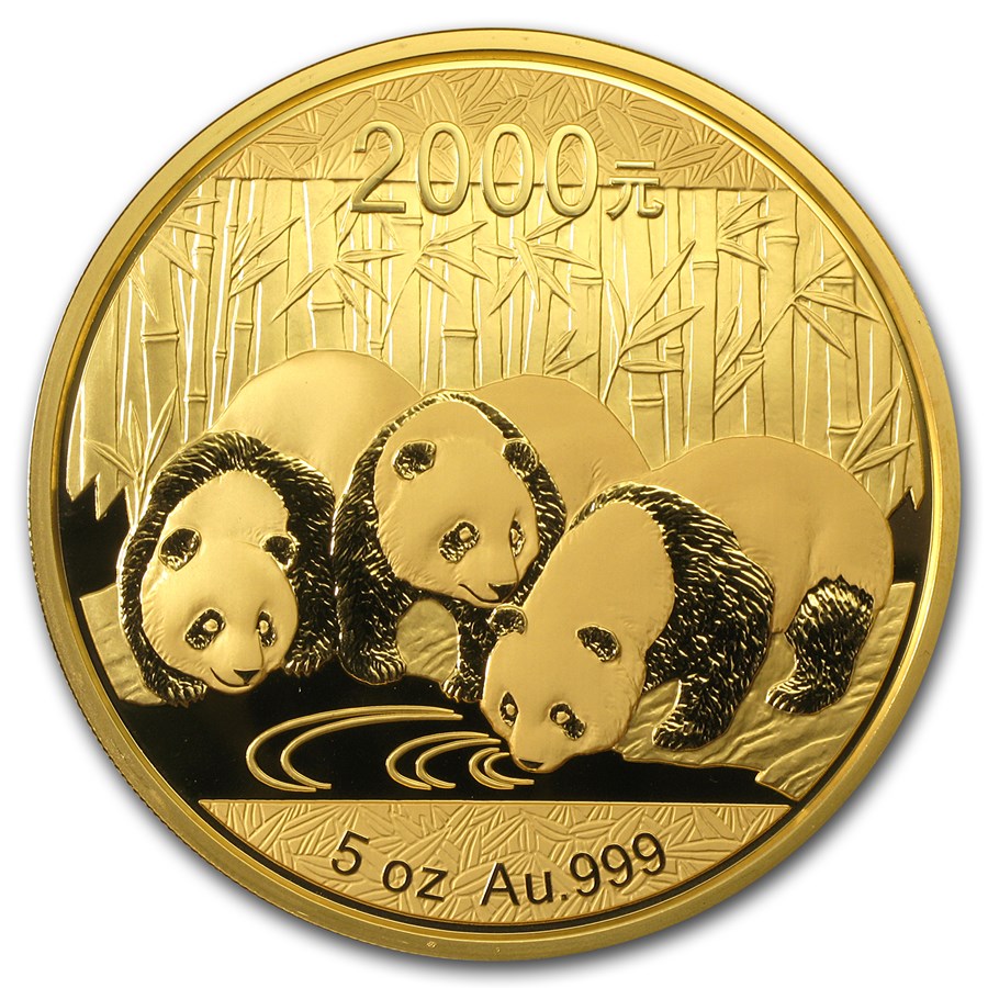 2013 China 5 oz Gold Panda Proof (w/Box & COA) | 5 oz Gold Pandas | APMEX