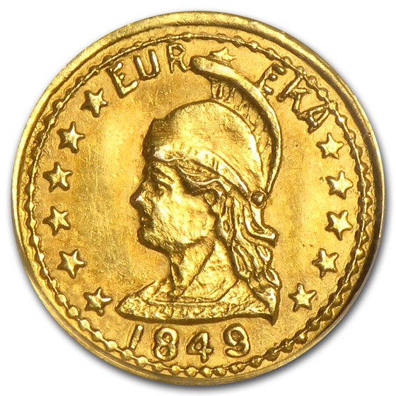 1849 Minerva Round Quarter Dollar Gold MS-64 NGC | NGC California ...