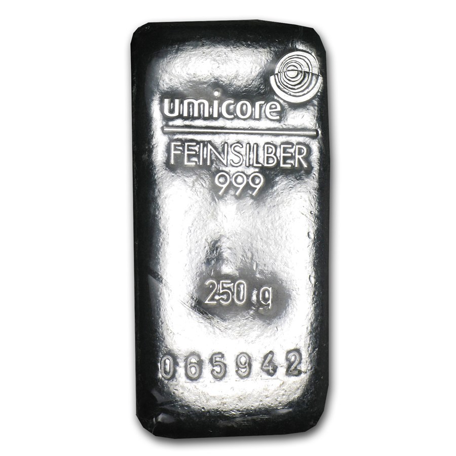 250 gram Silver Bar - Umicore (Poured) | 1/4 Kilo (8.0385 oz) (Silver ...