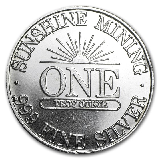 1 oz Silver Round - Sunshine Mining (Vintage, Dated) | 1 oz (Silver ...