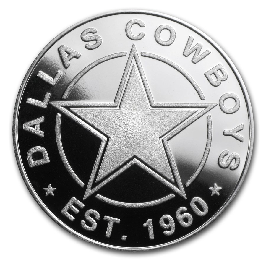 1 oz Silver Round - Dallas Cowboys | Collegiate & Professional (Silver ...