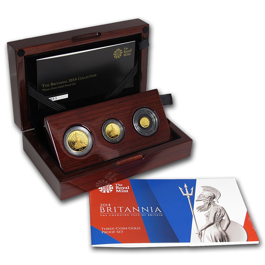 2014 3-Coin Gold Britannia Proof Set (w/Box & COA) | Gold Britannia ...