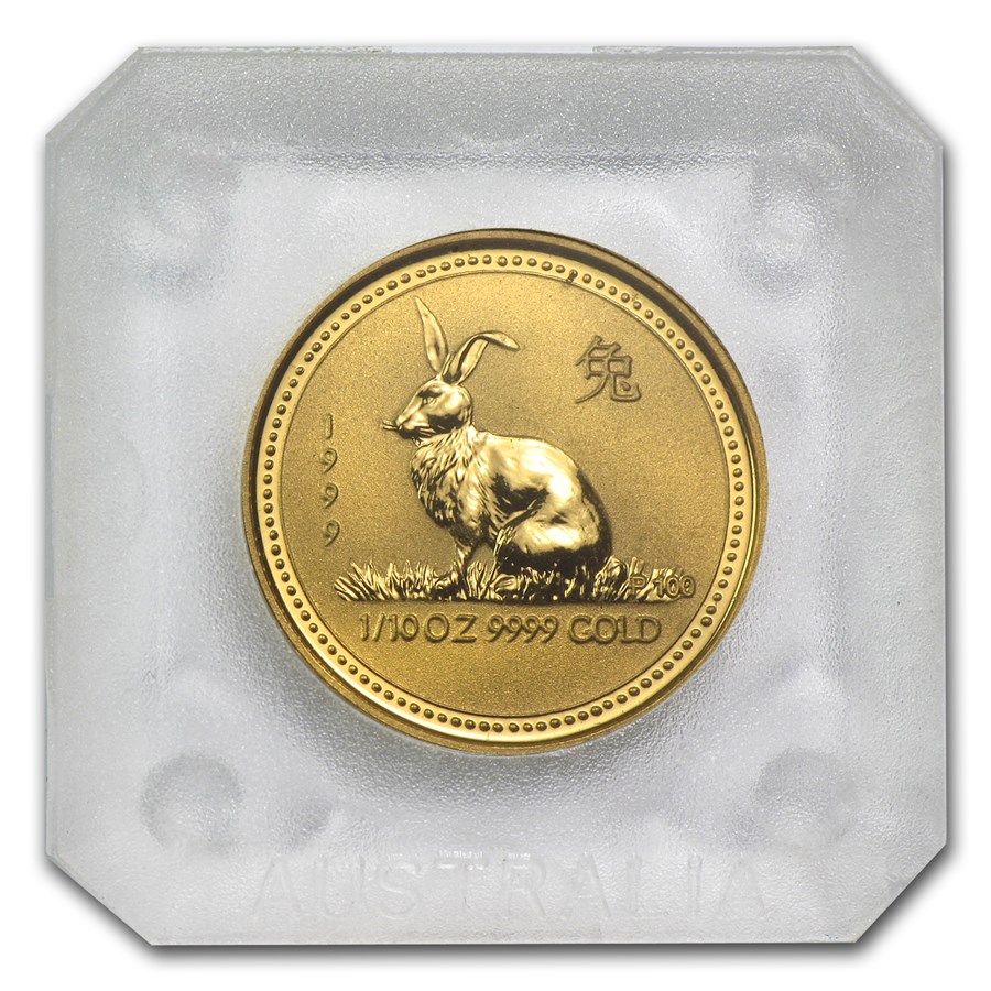 1999 1/10 oz Gold Lunar Year of the Rabbit BU (Series I) | Perth Mint ...