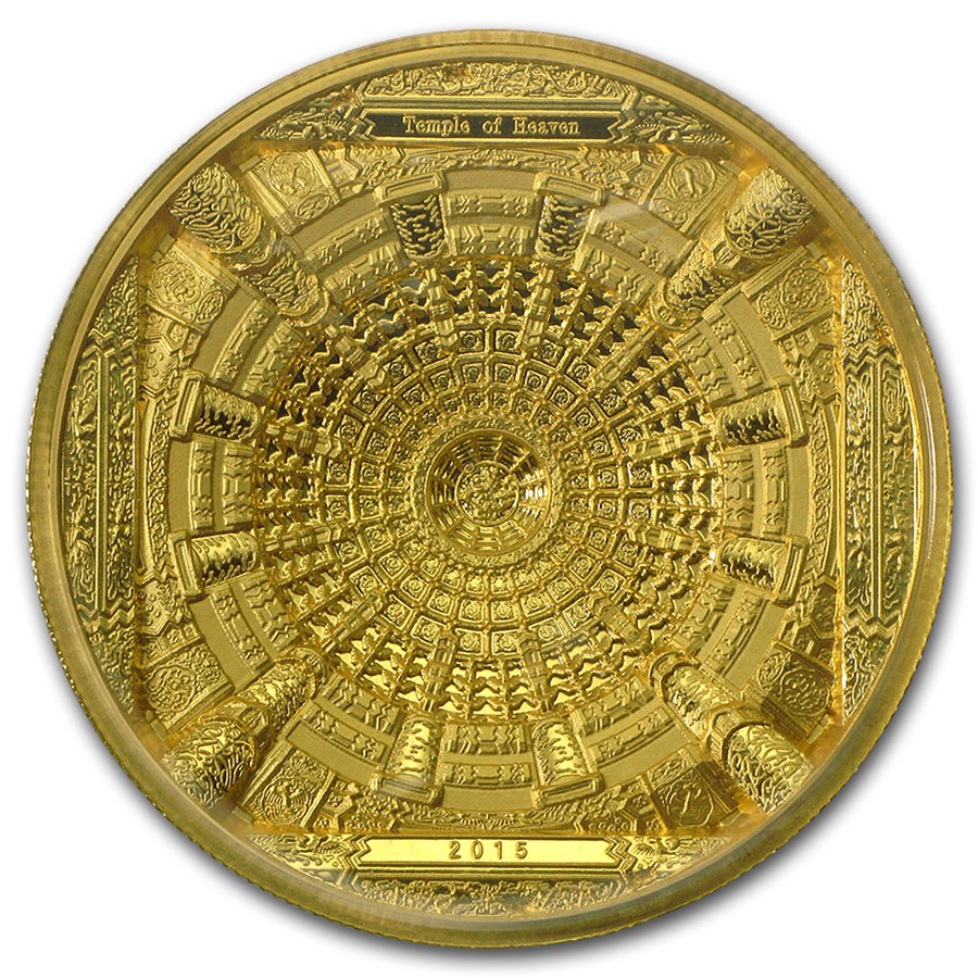 2015 Cook Islands 100 gram Gold Temple of Heaven 4-Layer Coin - Spot Gold