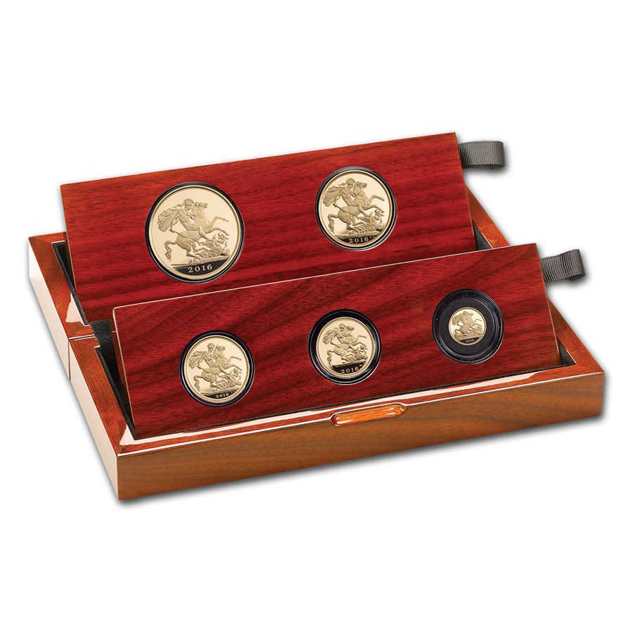2016 Great Britain 5-Coin Gold Sovereign Proof Set | British Royal Mint ...