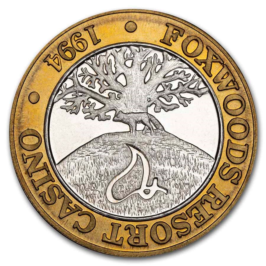 Buy .999 Fine Silver .67 oz Foxwoods Casino Gaming Token (Gilded) | APMEX