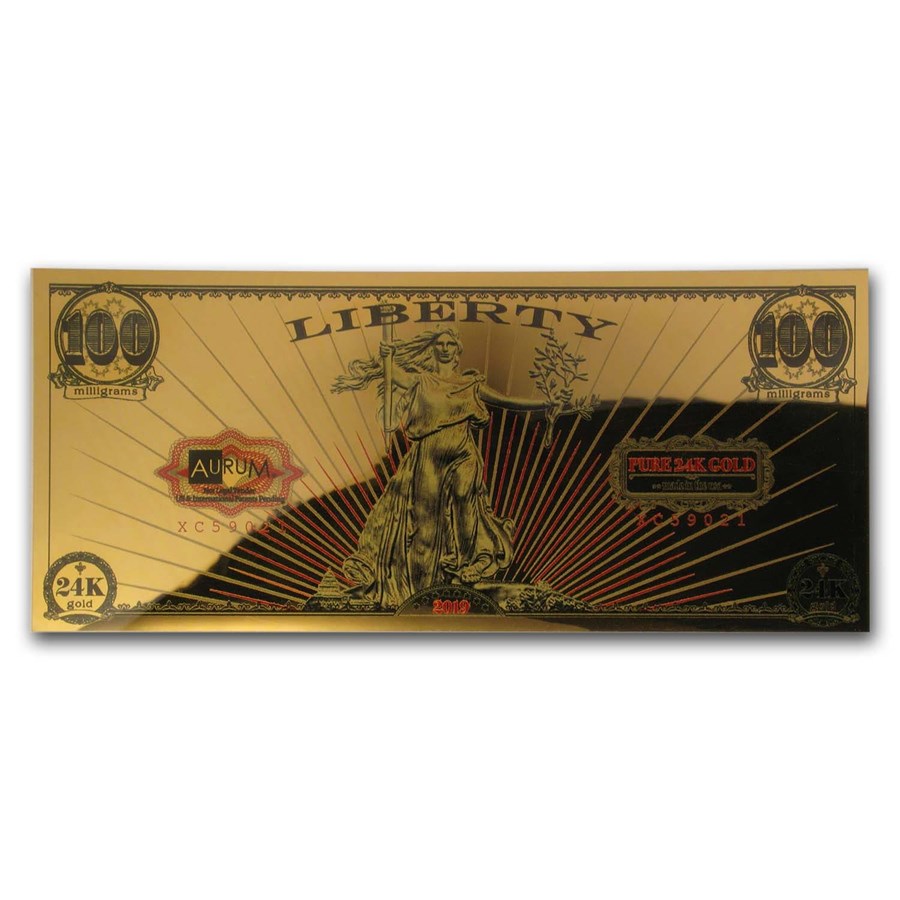Buy 1/10 gram Gold Aurum Note - 2019 Lady Liberty, 24K | APMEX