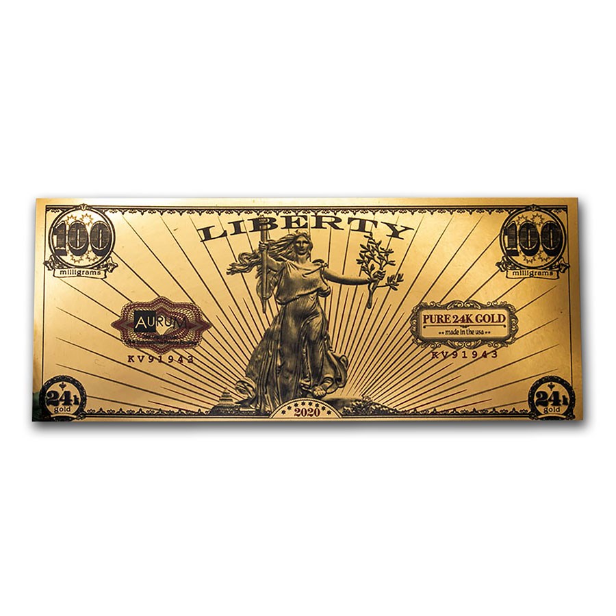 Buy 1/10 gram Gold Aurum Note - 2020 Lady Liberty, 24K | APMEX
