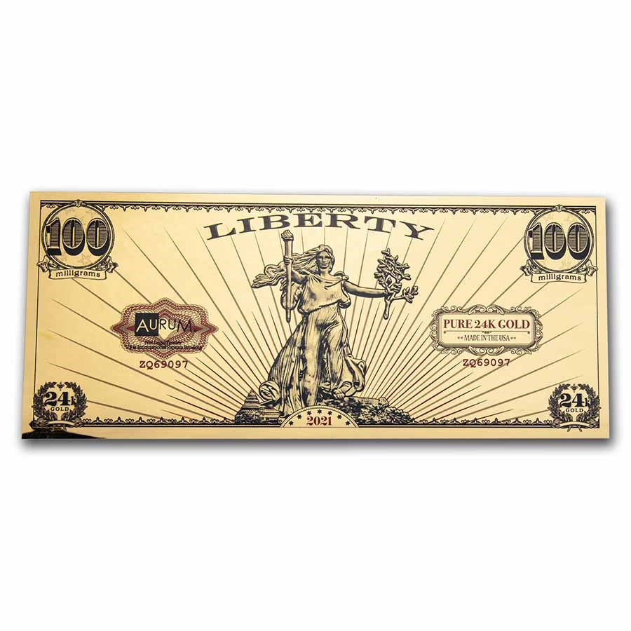 Buy 1/10 gram Gold Aurum Note - 2021 Lady Liberty Design | APMEX