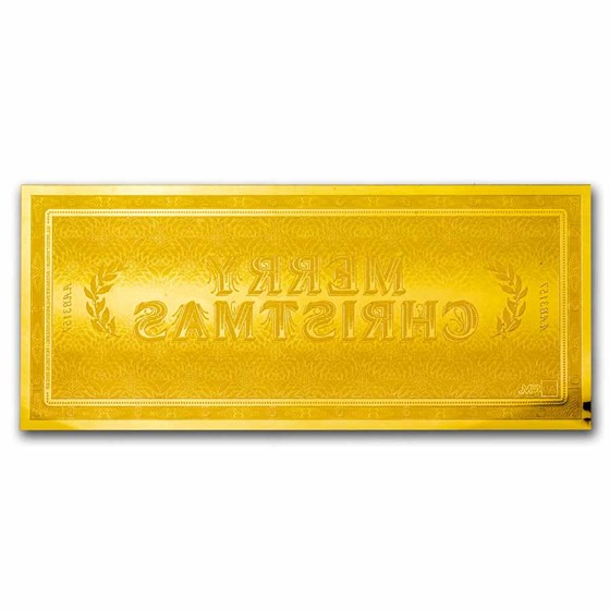 1/10 gram Gold Aurum Note - Merry Christmas Classic, 24K