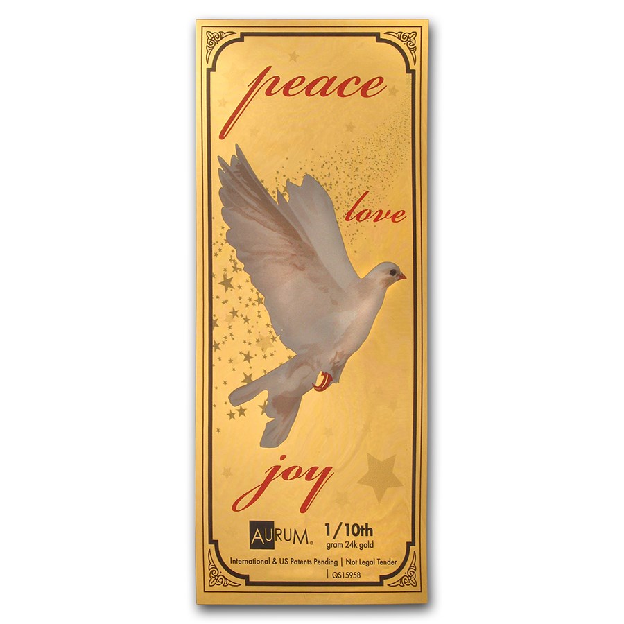 Buy 1/10 gram Gold Aurum Note - Peace Dove, 24K | APMEX