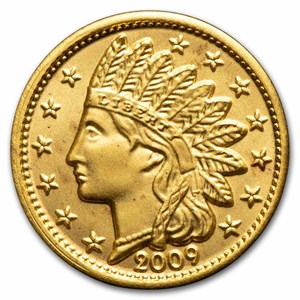 1/10 oz Gold Round - 2009 $100 Indian Head Token (Daniel Carr)