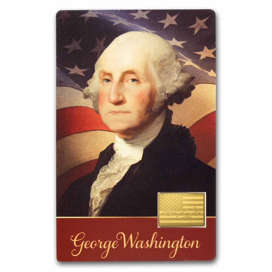 Buy 1/1000 oz Gold George Washington Bar (Coin Card) | APMEX