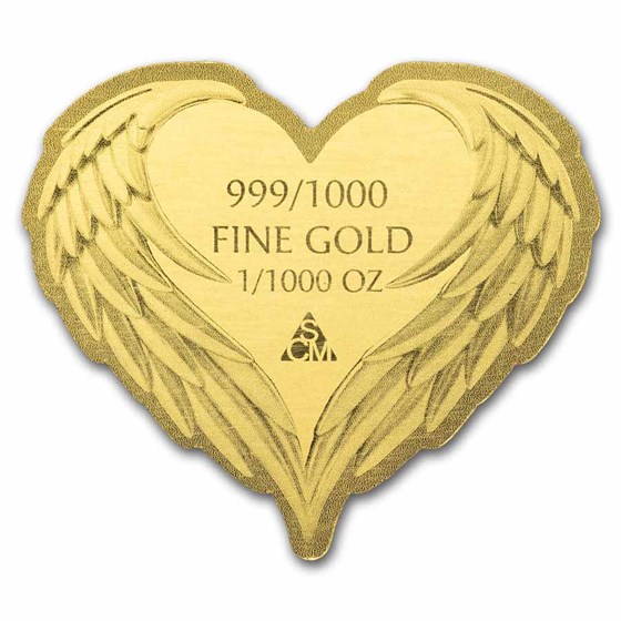 1/1000 oz Gold Bar - Guardian Angel (In Assay)