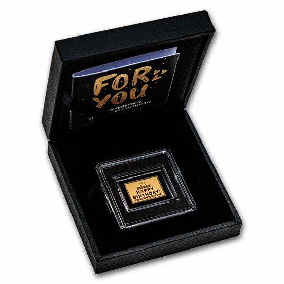 1/1000 oz Gold Bar - Happy Birthday (w/Box & COA)