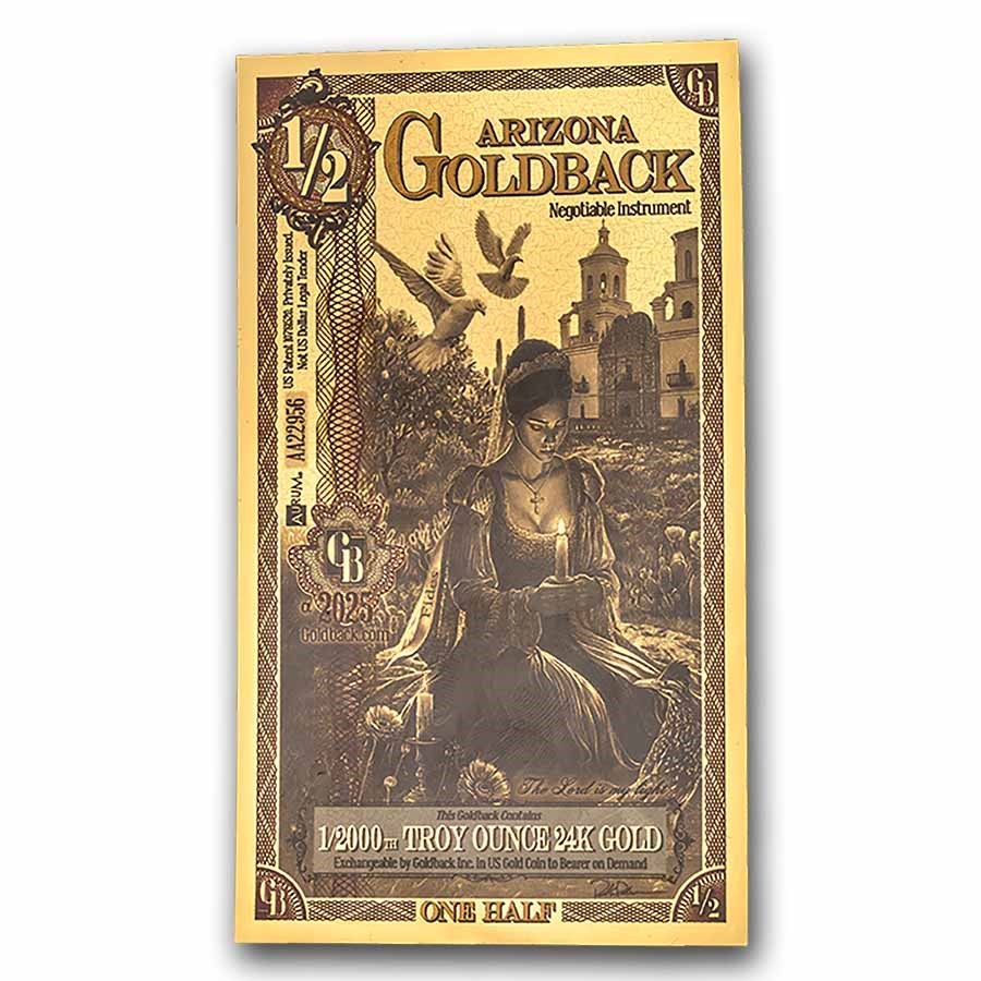 Buy 1/2 Arizona Goldback – 24K Aurum Gold Foil Note | APMEX