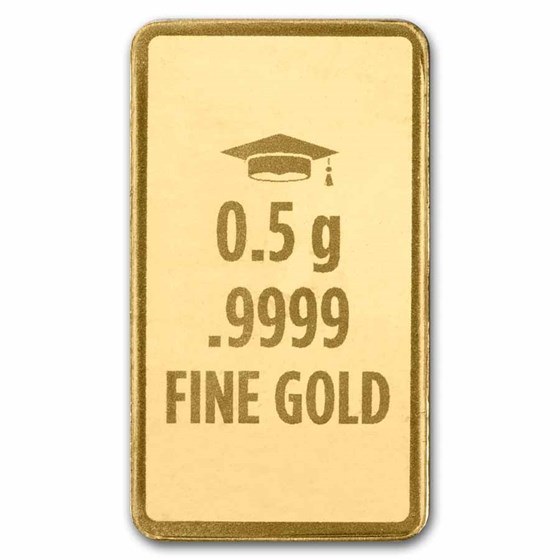 Buy 1/2 gram Gold 2025 Graduation Bar (Colorful Caps) | APMEX