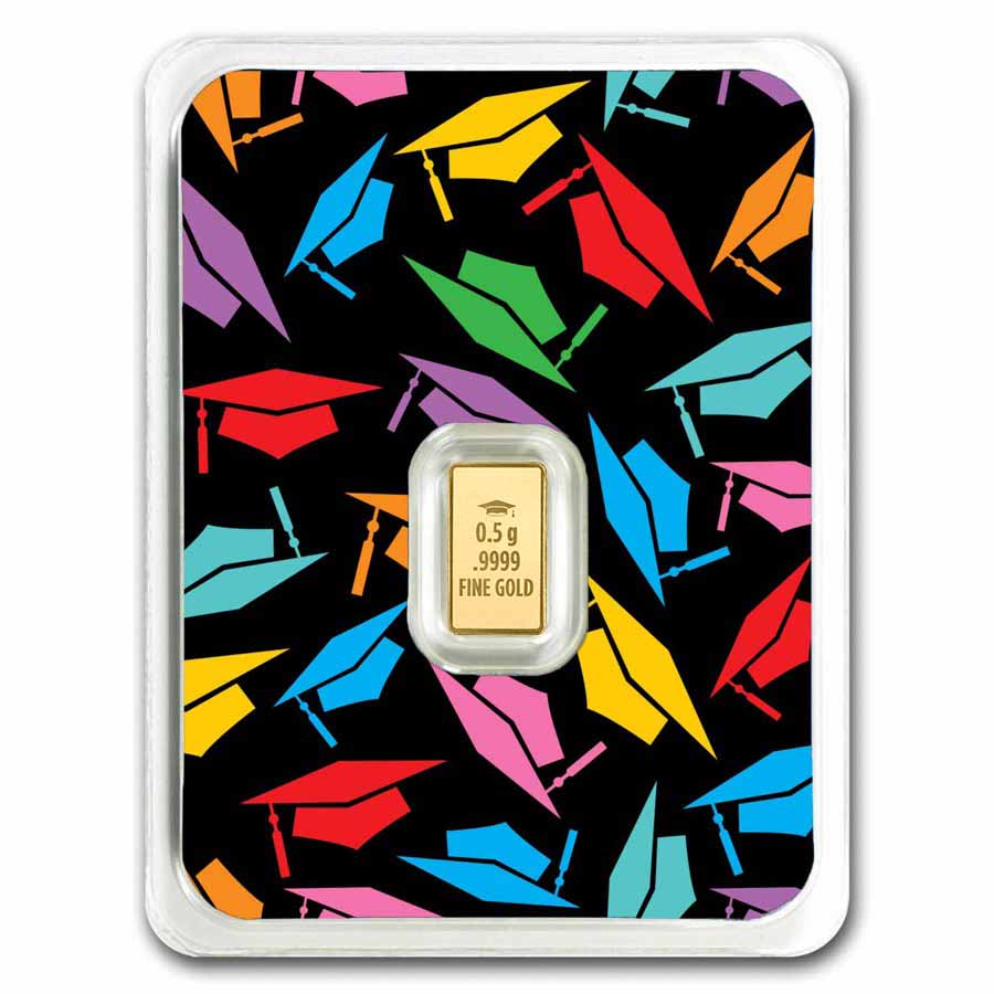 APMEX - 1/2 gram Gold Bar - 2025 Graduation (Colorful Caps In TEP)