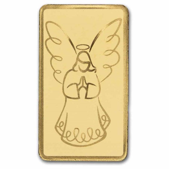 1/2 gram Gold Bar - Angel & Praying Hands (Dove & Cross Card TEP)