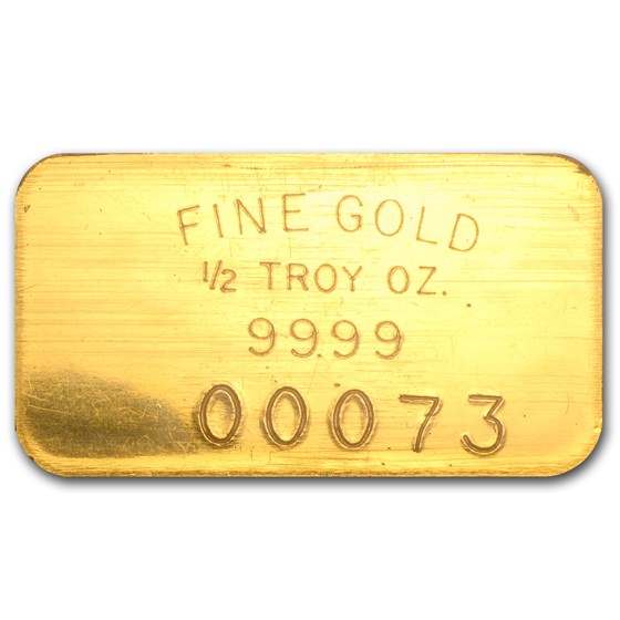 Buy 1/2 oz Gold Bar - Deak-Perera (Serial #00073, In Assay) | APMEX