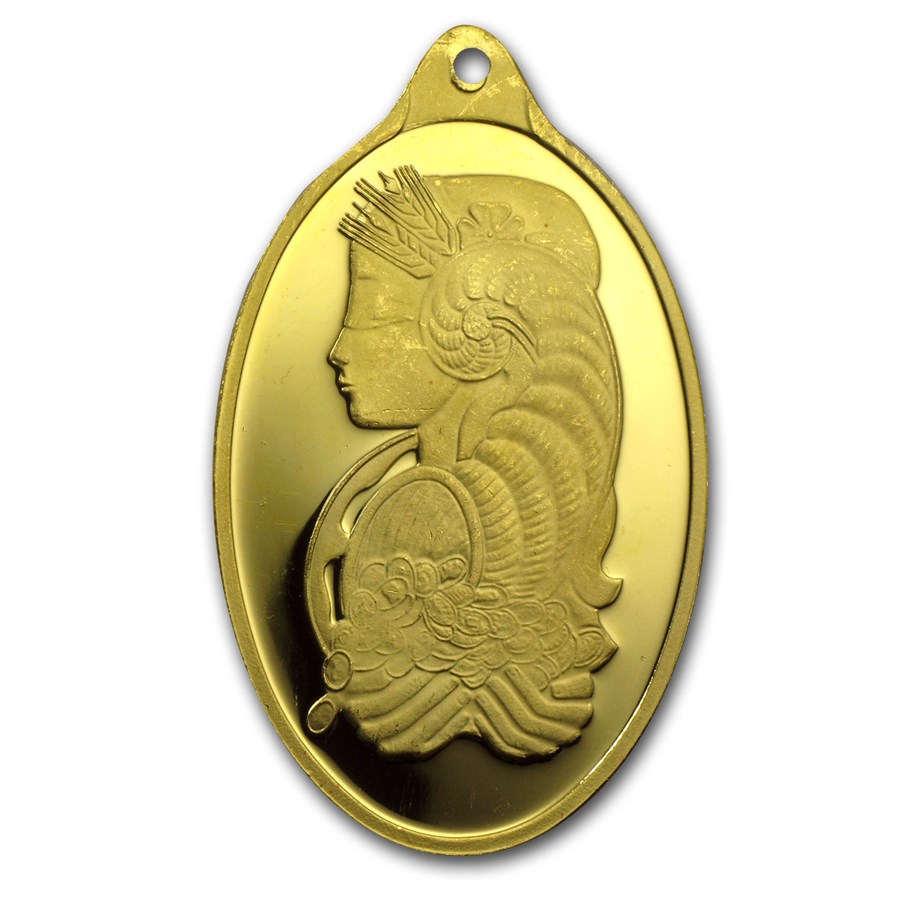 Buy 1/2 oz Gold Oval Pendant - PAMP Suisse Fortuna (Abrasions) | APMEX