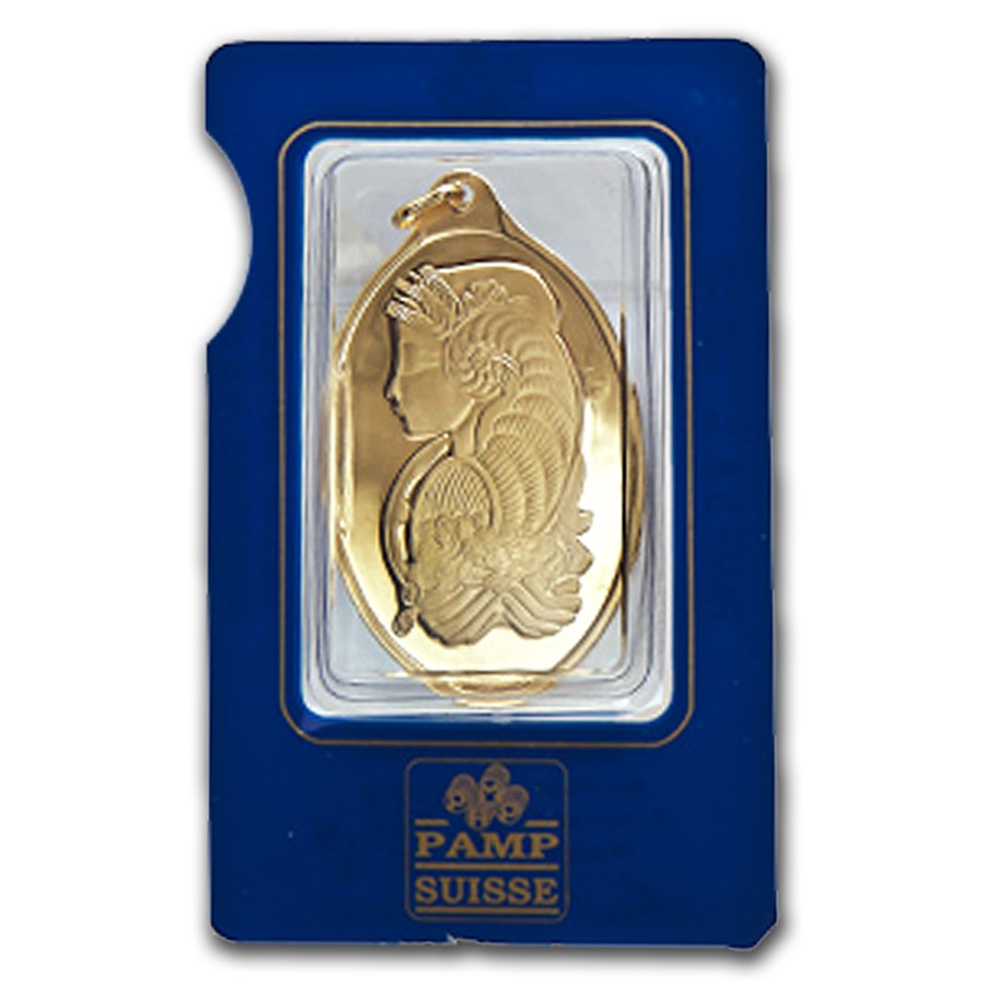 Buy 1/2 oz Gold Pendant - PAMP Suisse (Fortuna, Oval, in Assay) | APMEX