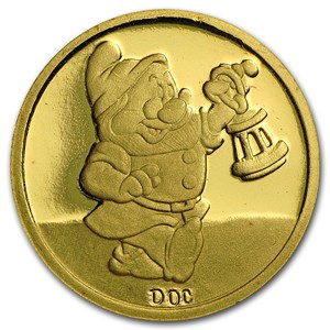 Buy 1/4 oz Gold Doc - Snow White 50th Anniv Round | APMEX
