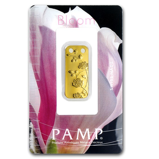 Buy 1/5 oz Gold Pendant - PAMP Suisse Ingot (Rambling Rose) | APMEX