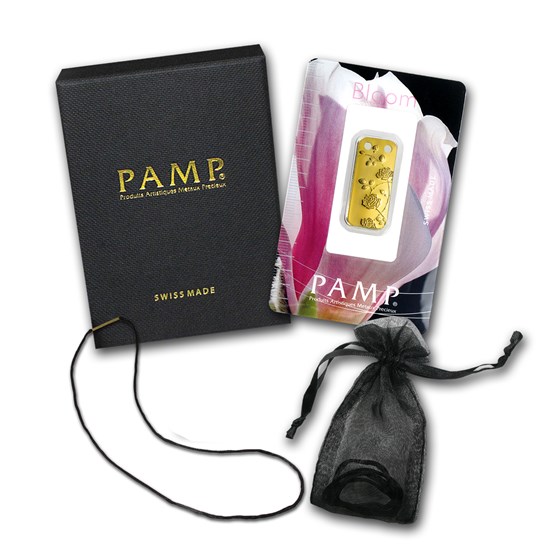 Buy 1/5 oz Gold Pendant - PAMP Suisse Ingot (Rambling Rose) | APMEX