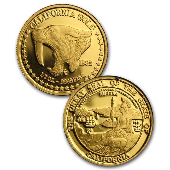 Buy 1.85 oz Gold Rounds - 1992 Great Seal of California 4-Piece Set | APMEX