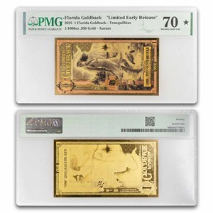 1 Florida Goldback 24k Gold PMG 70 Limited Release